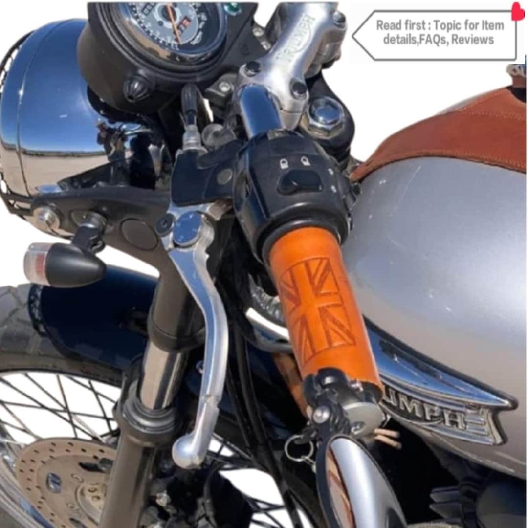 Real Leather Motorcycle Hand Grips: Triumph Models, Top Grade - USA ...