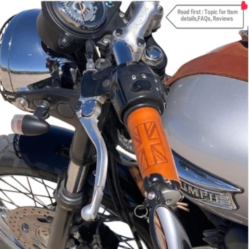 Real Leather Motorcycle Hand Grips: Triumph Models, Top Grade - USA ...