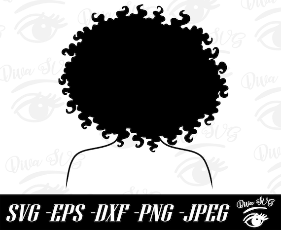 Black Woman Curly Hair SVG Back Facing SVG Black Woman SVG - Etsy