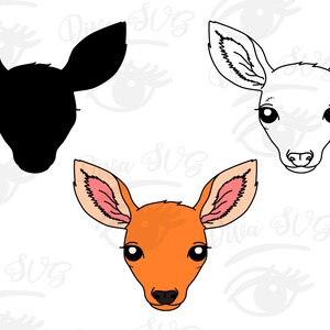 Deer SVG, Baby Deer SVG, Fawn SVG, Deer Cut File, Deer Silhouette, Deer ...