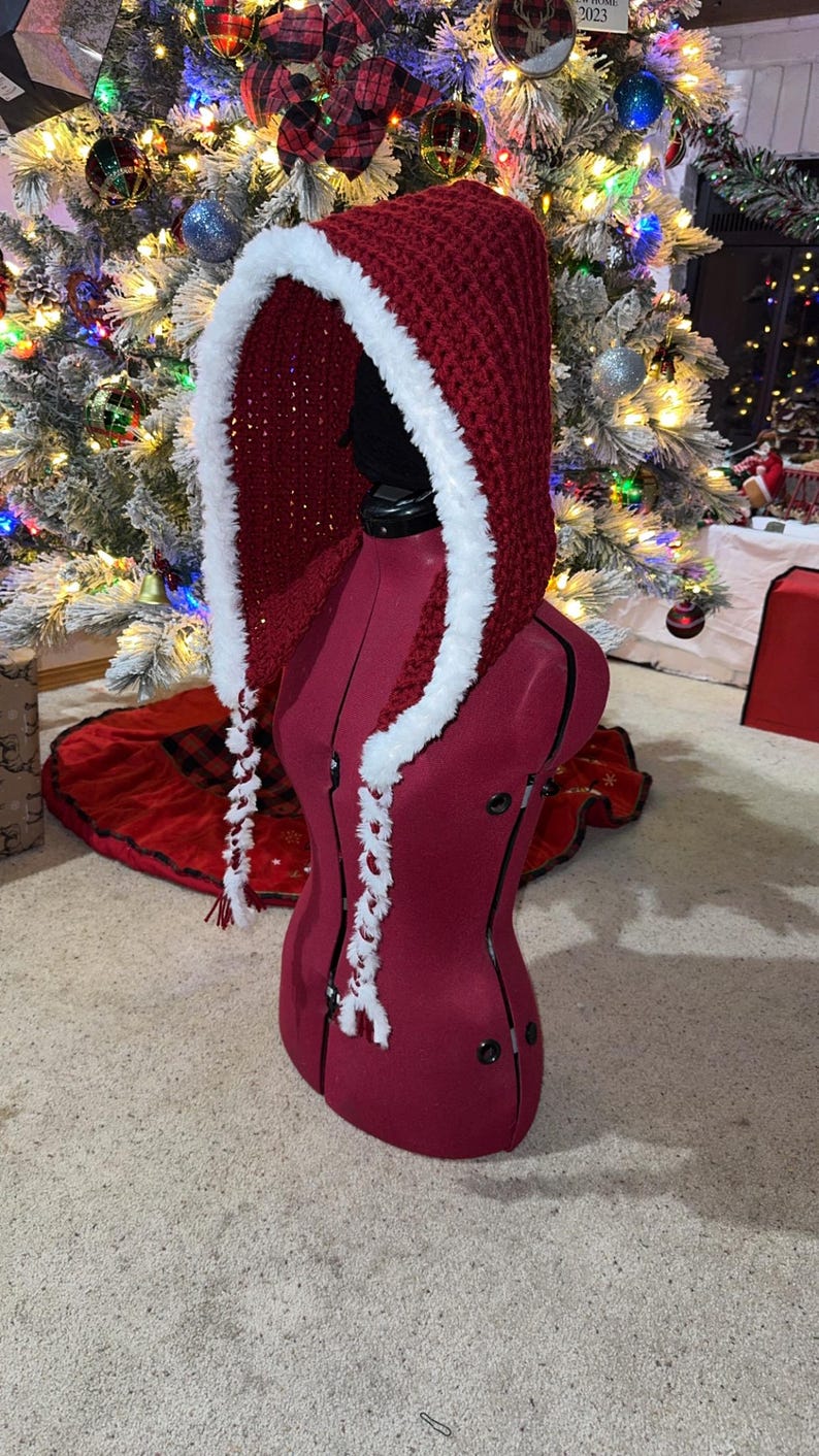 Santa Baby Christmas Crochet Handmade Druid Hood - Etsy