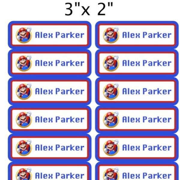 Mario School Label - Etsy