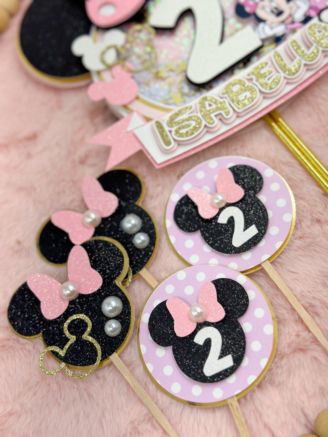 Minnie Cupcake Topper, Toppers, Minnie Themed, Birthday Party ...