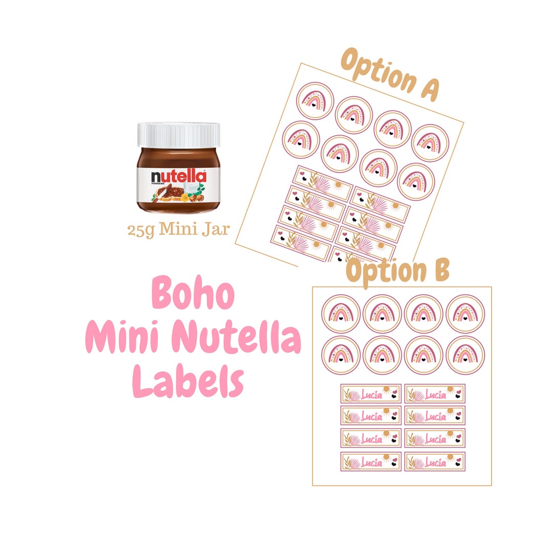 Boho Mini Nutella Label, Boho Stickers, Boho Decoration, Boho Mini Jar ...