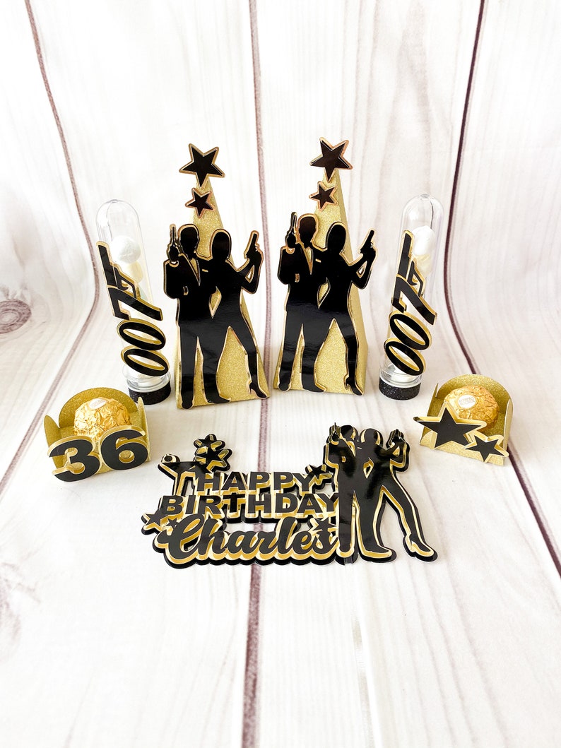 James Bond Cake Topper Agent 007 Cake James Bond Topper 007 Etsy