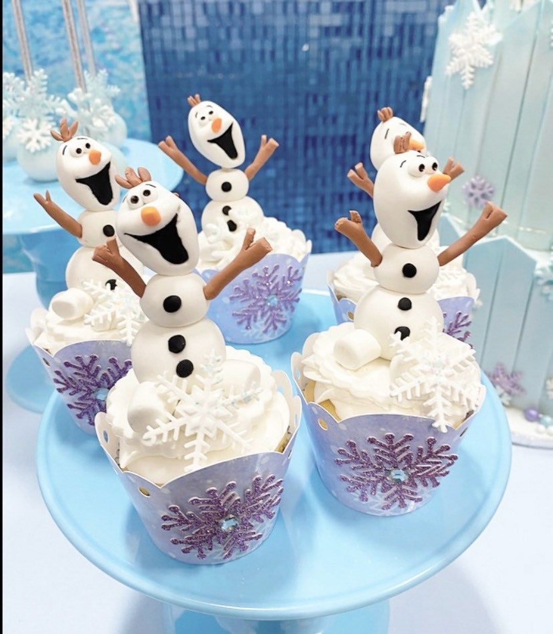 Frozen Cupcake Wrapper Frozen Theme Snowflake Cupcake - Etsy