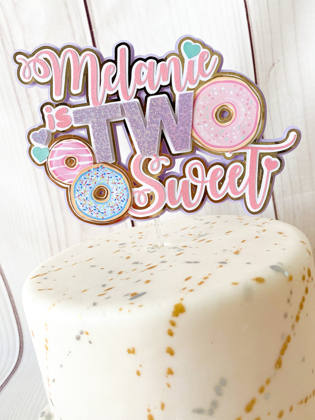 Donuts Cake Topper Two Sweet Cake Topper Two Sweet Birthday - Etsy