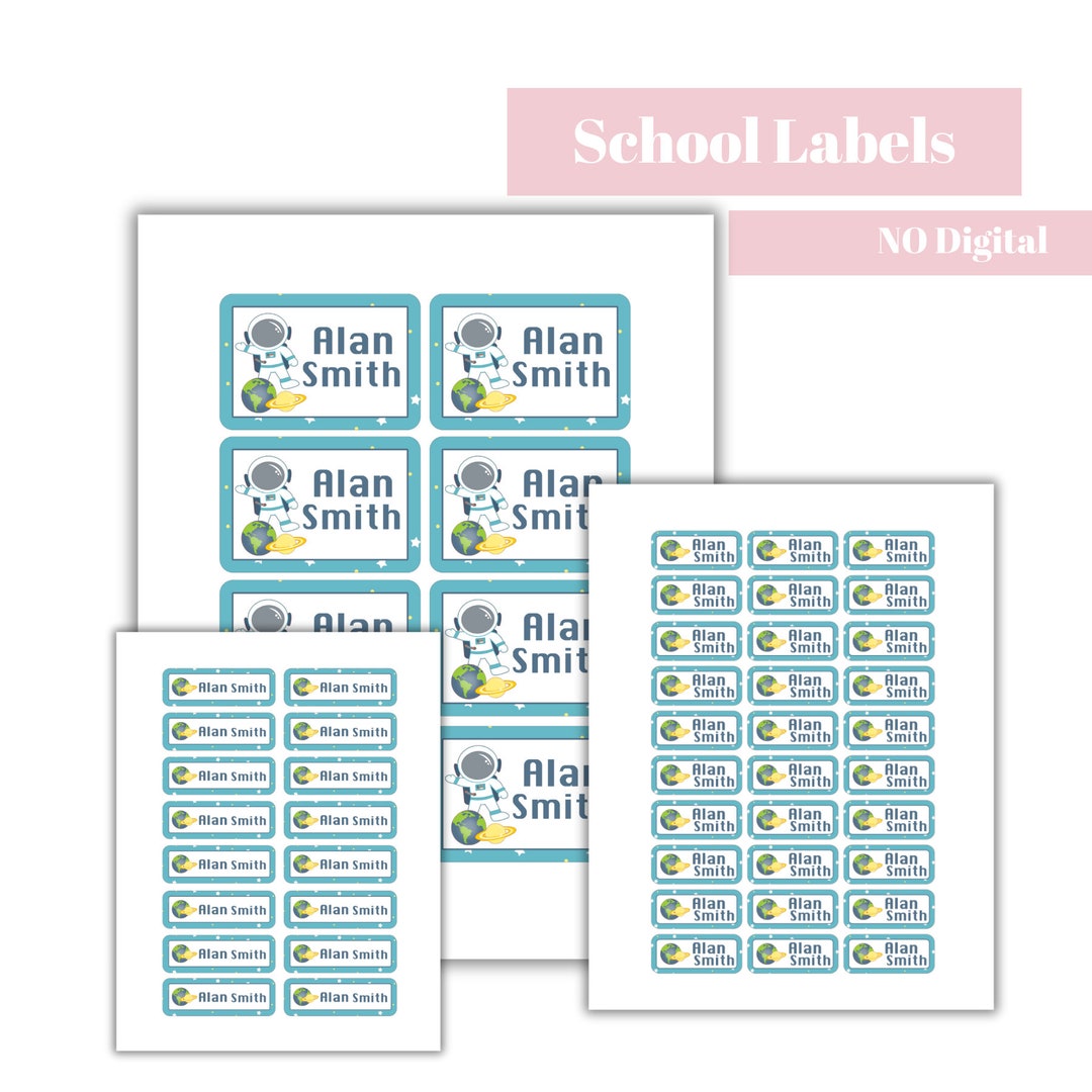School Labels Space, Space Stickers, School Supplies, Party Labels ...
