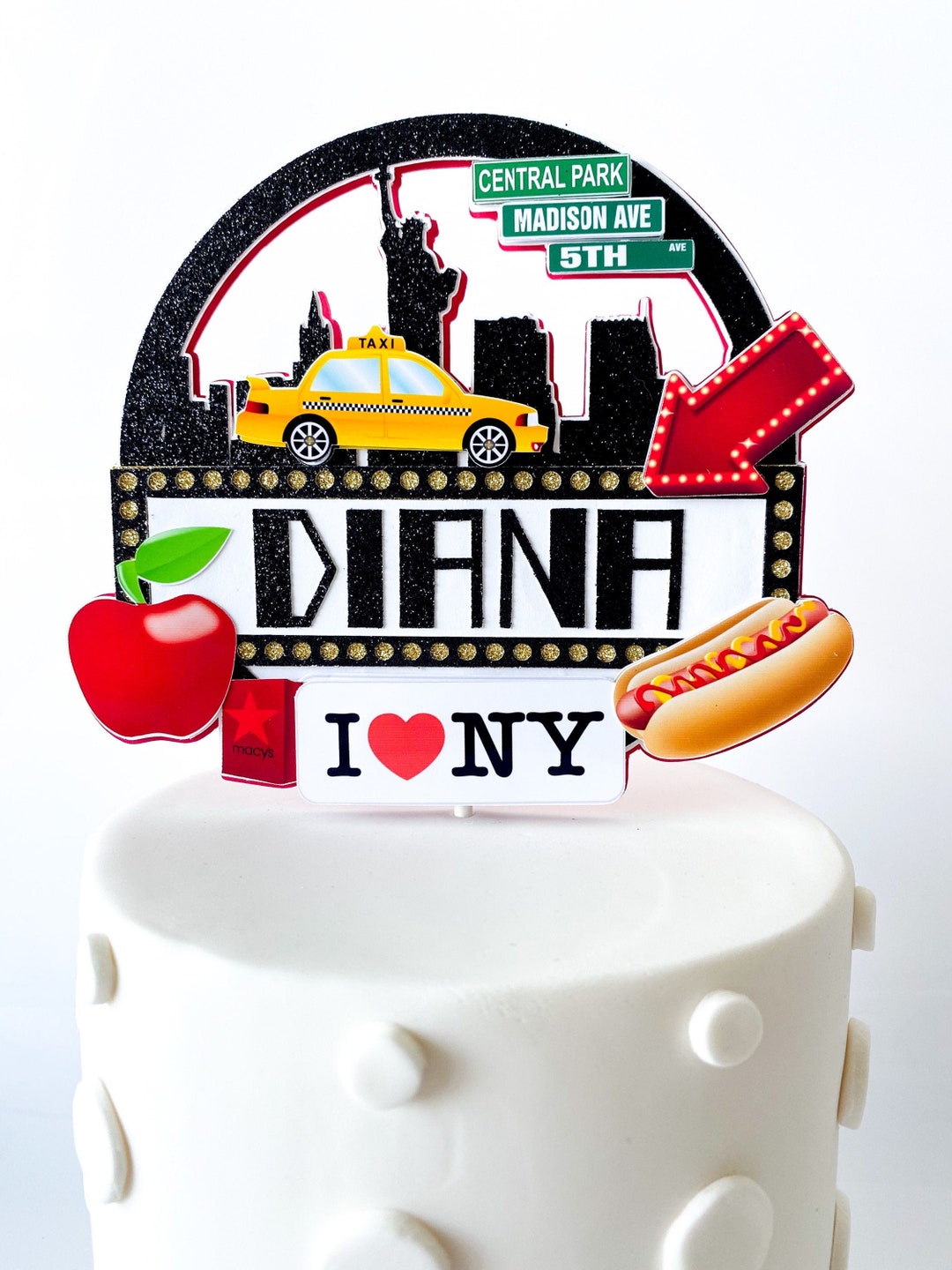 New York Cake Topper, the Big Apple Birthday Cake Topper, New York City ...