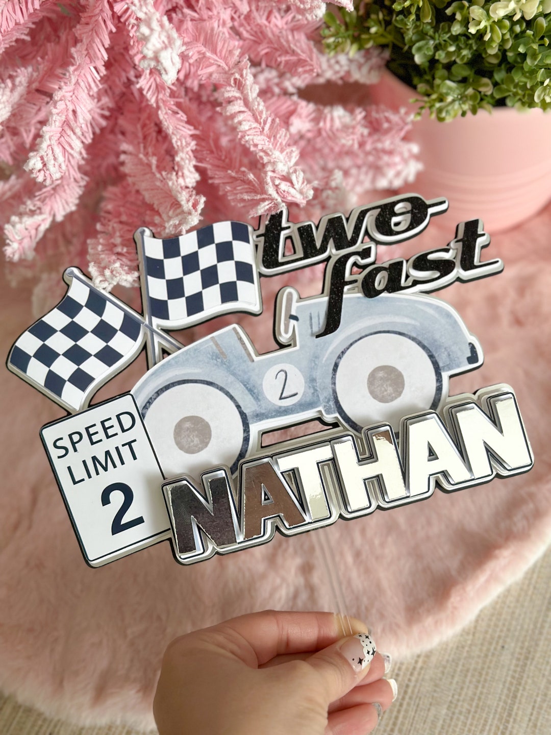 Custom Cake Topper, Two Fast Theme Topper, Two Fast Centerpiece, Car ...