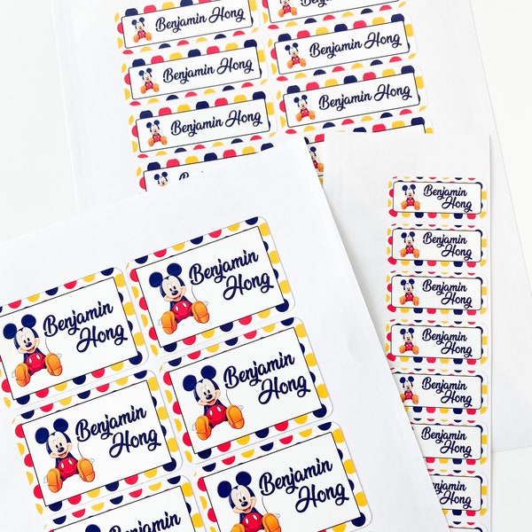 Mickey Mouse Name Stickers Labels - Etsy