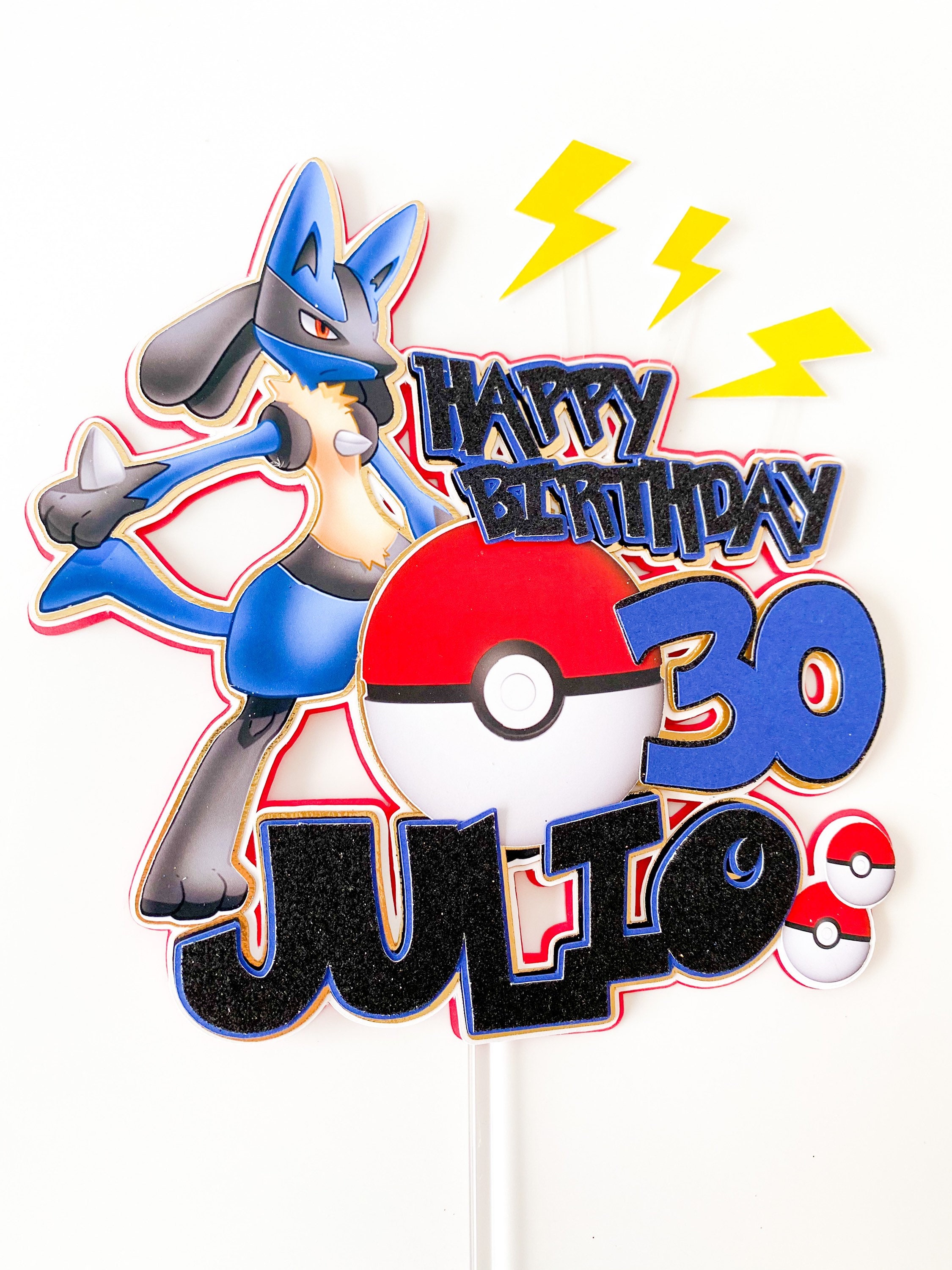 Pokemon Cake Topper Lucario Cake Topper Pokemon Centerpiece - Etsy New ...