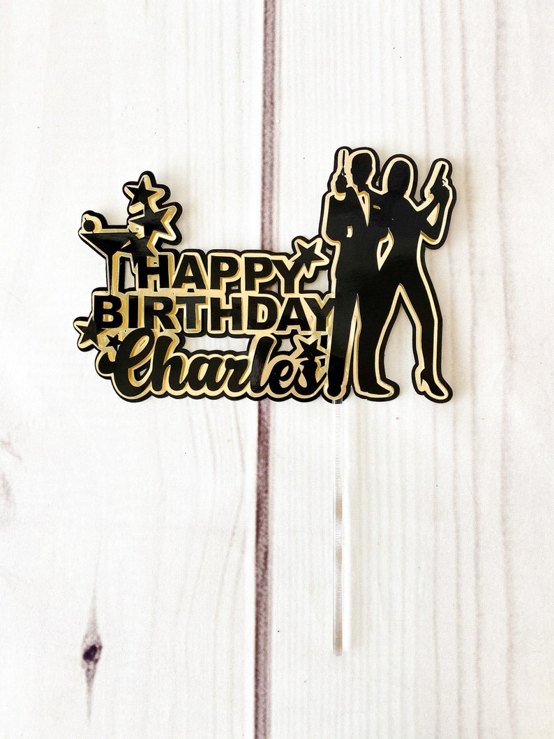 James Bond Cake Topper Agent 007 Cake James Bond Topper 007 Etsy