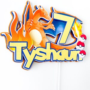 Custom Charizaird Cake Topper, Pokemon Theme Topper, Charizard ...