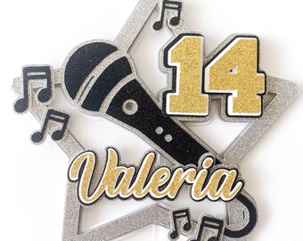 Acrylic Retro Microphone Cake Topper - Etsy