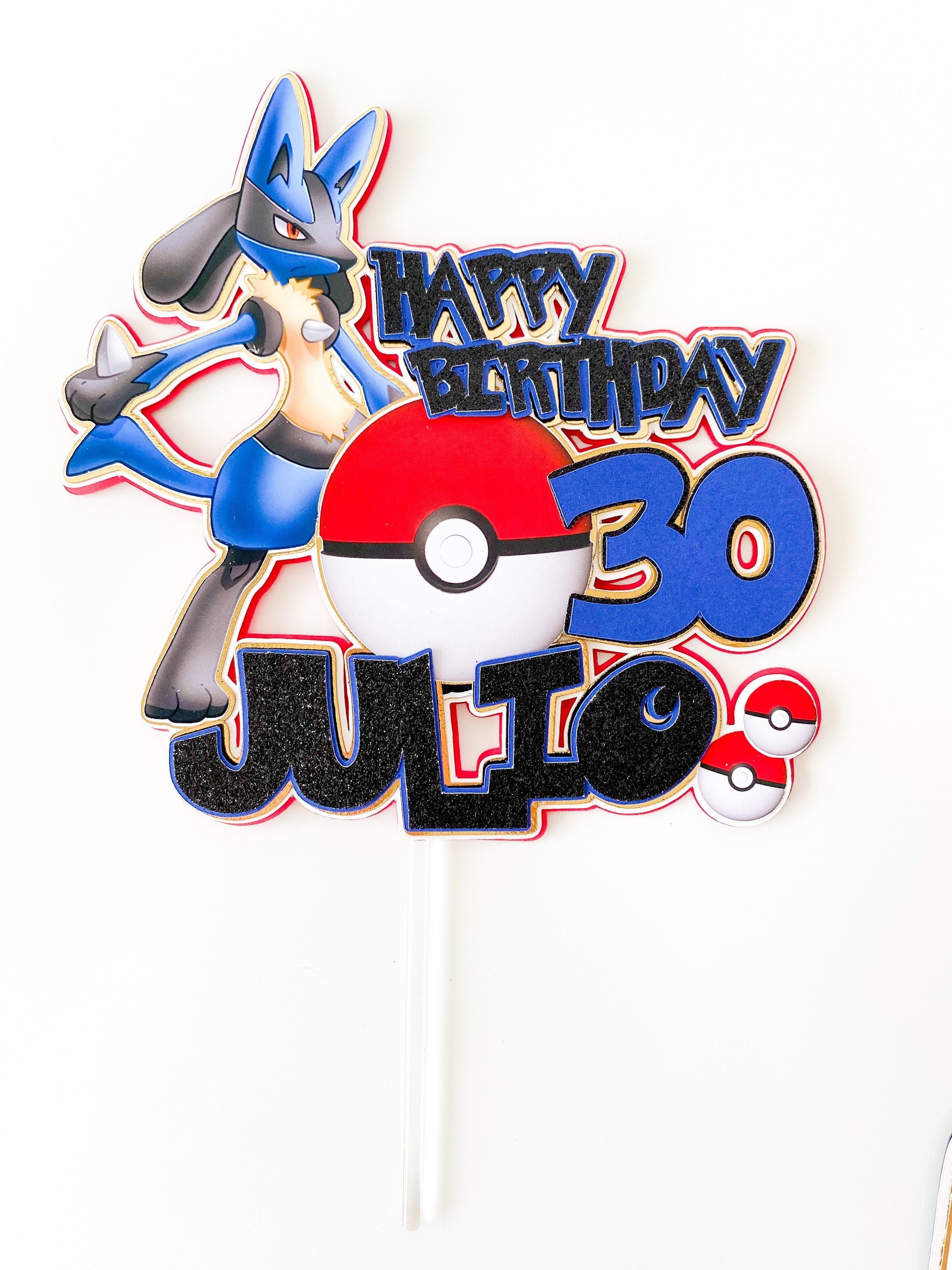 Pokemon Cake Topper Lucario Cake Topper Pokemon Centerpiece - Etsy New ...