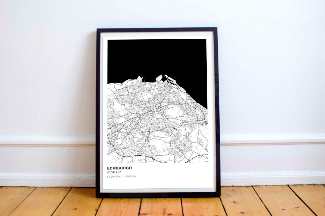 Edinburgh Map Personalised Poster Print - Etsy