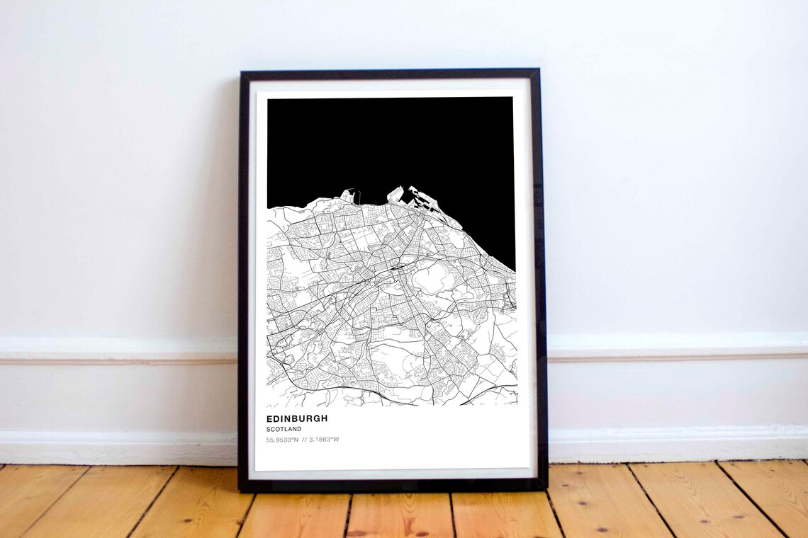 Edinburgh Map Personalised Poster Print - Etsy