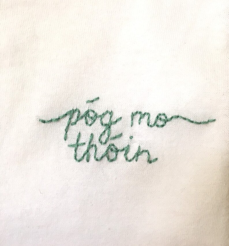 Póg Mo Thóin Embroidered T Shirt - Etsy