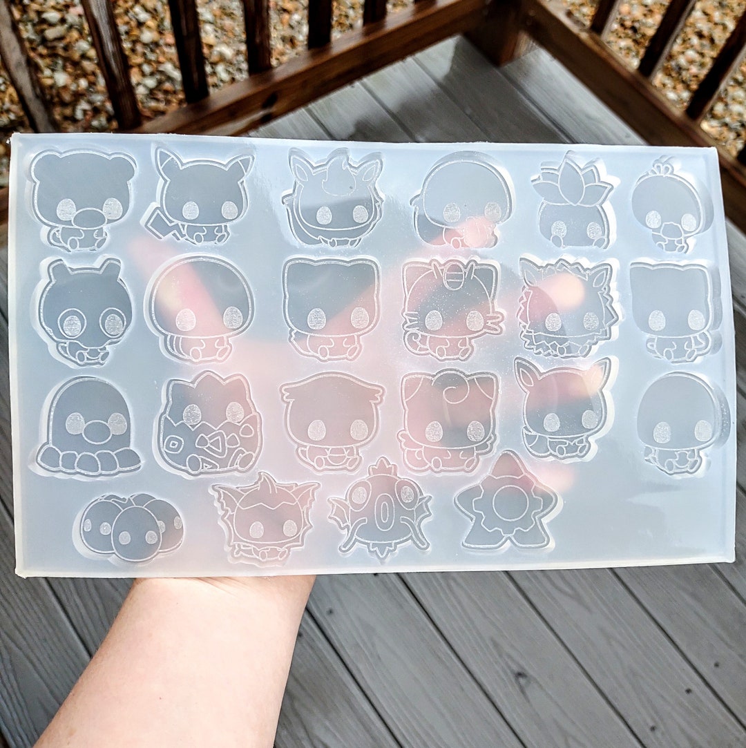 Poke Keychain Mold Anime Resin Pallet Mold Kawaii Silicone Mold for ...