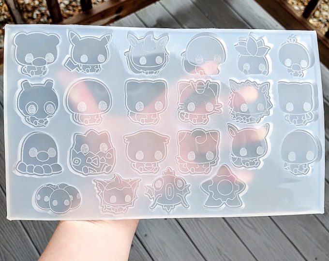 Poke Keychain Mold Anime Resin Pallet Mold Kawaii Silicone Mold for ...