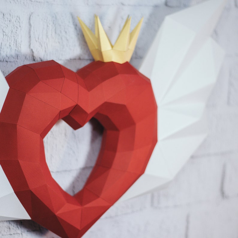 Papercraft Coeur d'ange avec décoration murale ailes, décorations de la ...
