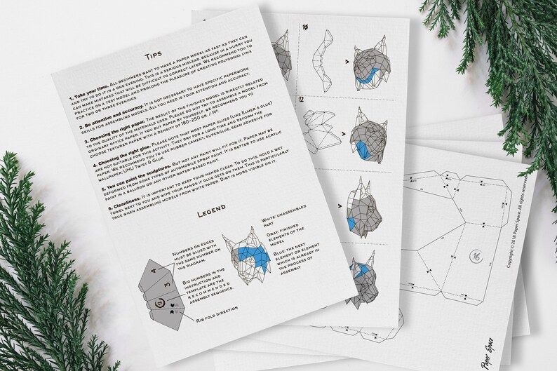 Lynx Papercraft 3D Papercraft Build Your Own Low Poly Paper - Etsy