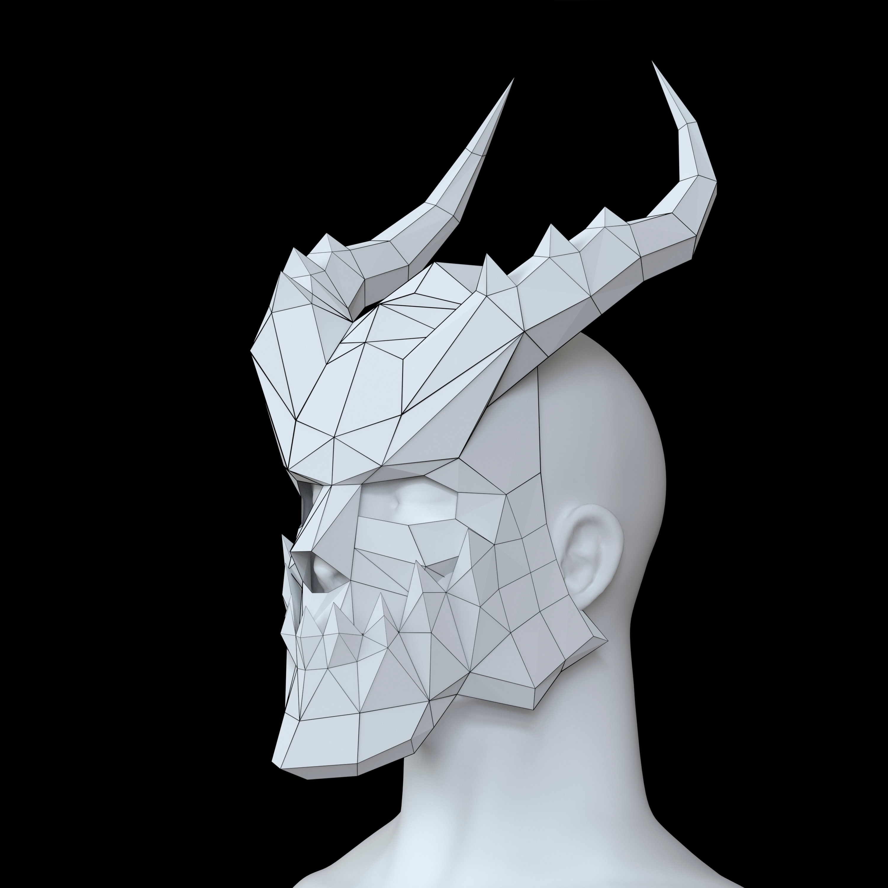 Dragon Mask, Devil Mask, Horned Mask - Make Your Own Papercraft Mask ...