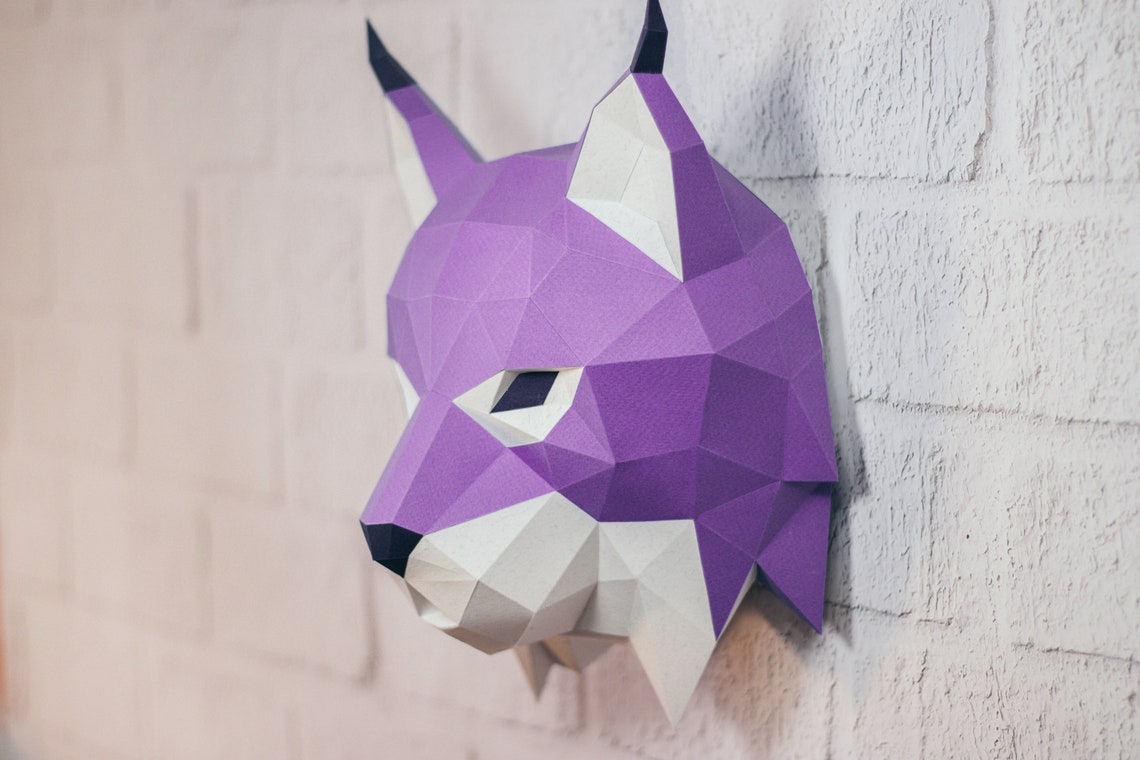 Lynx Papercraft 3D Papercraft Build Your Own Low Poly Paper | Etsy
