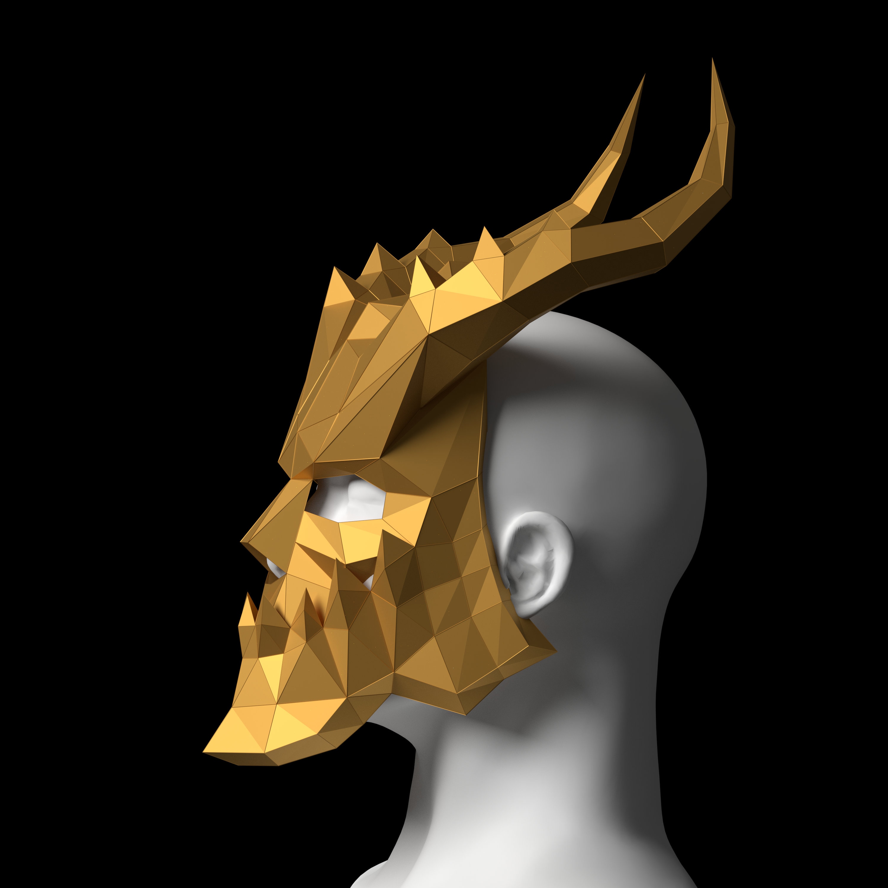 Dragon Mask, Devil Mask, Horned Mask - Make Your Own Papercraft Mask ...