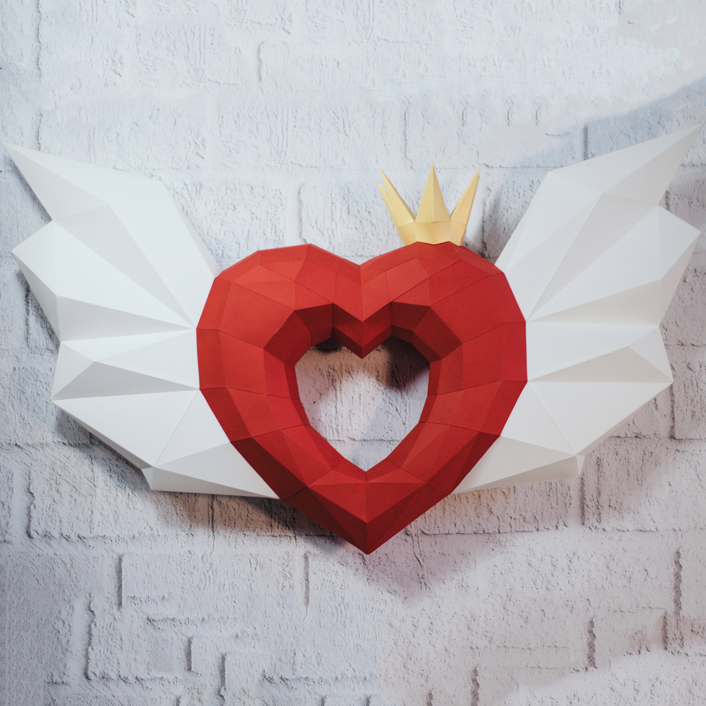 Papercraft Coeur d'ange avec décoration murale ailes, décorations de la ...