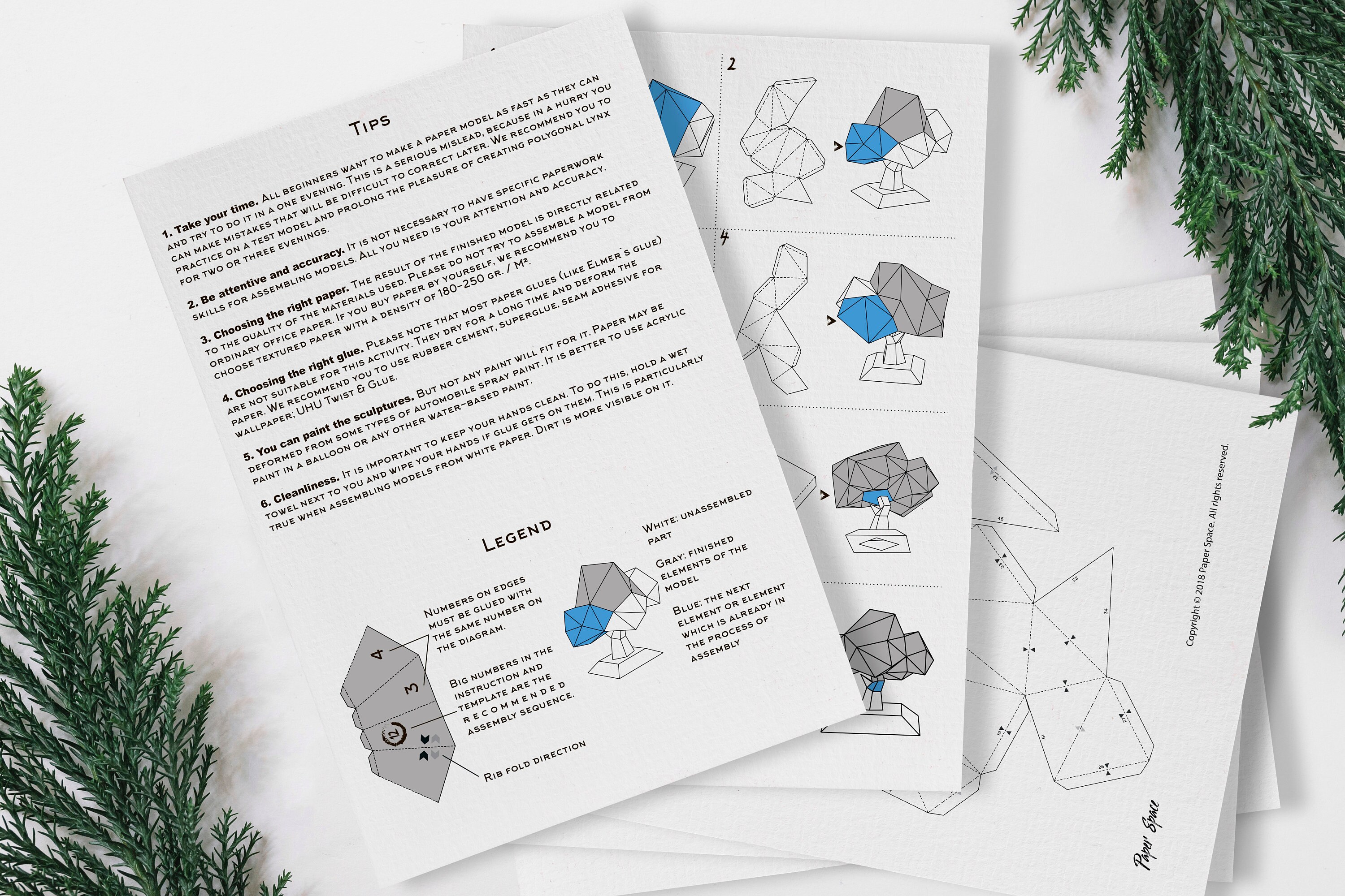 Low Poly Tree Model, Create Your Own 3D Papercraft Tree, Origami Tree ...