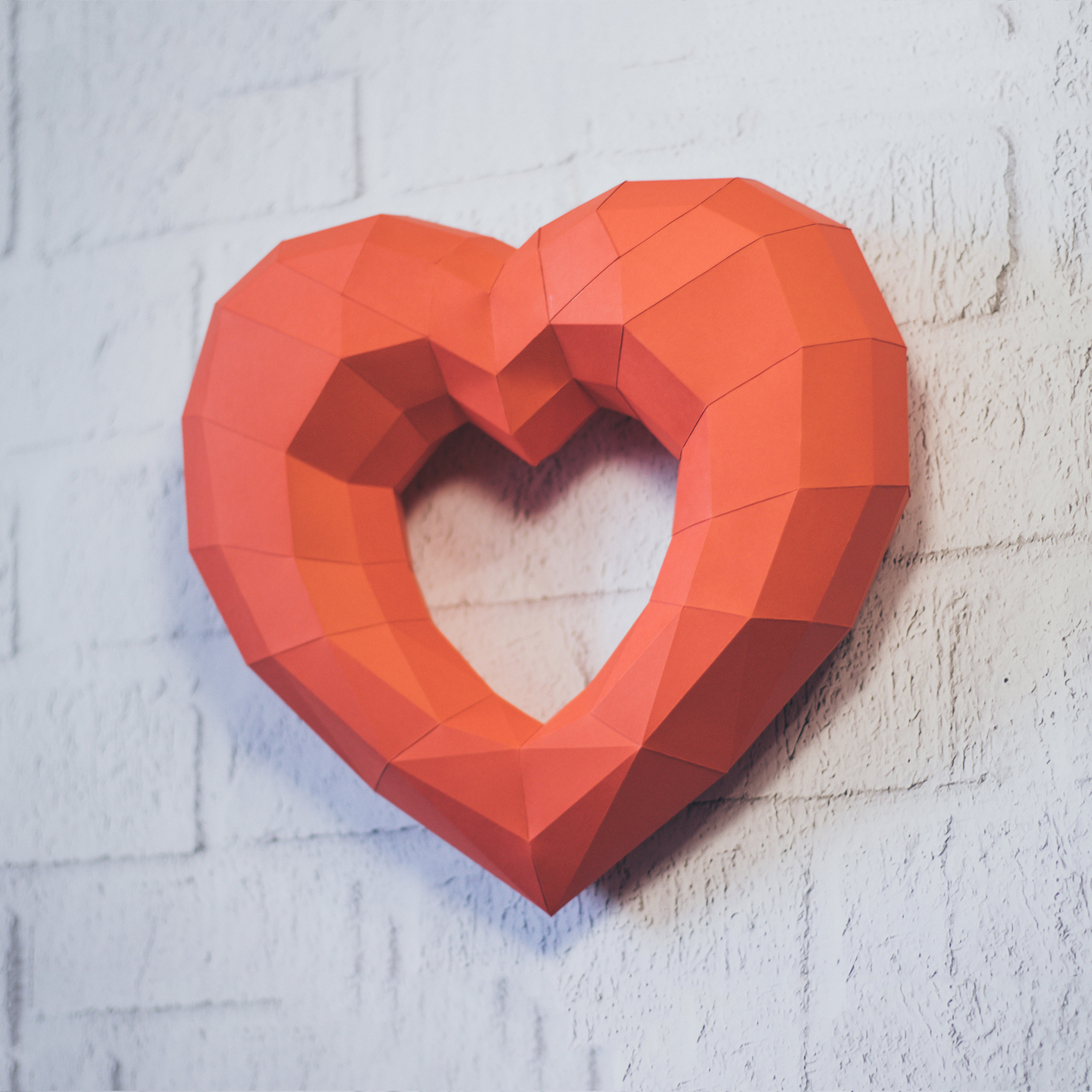 3D Papercraft Low Poly Heart DIY Valentine's day paper | Etsy