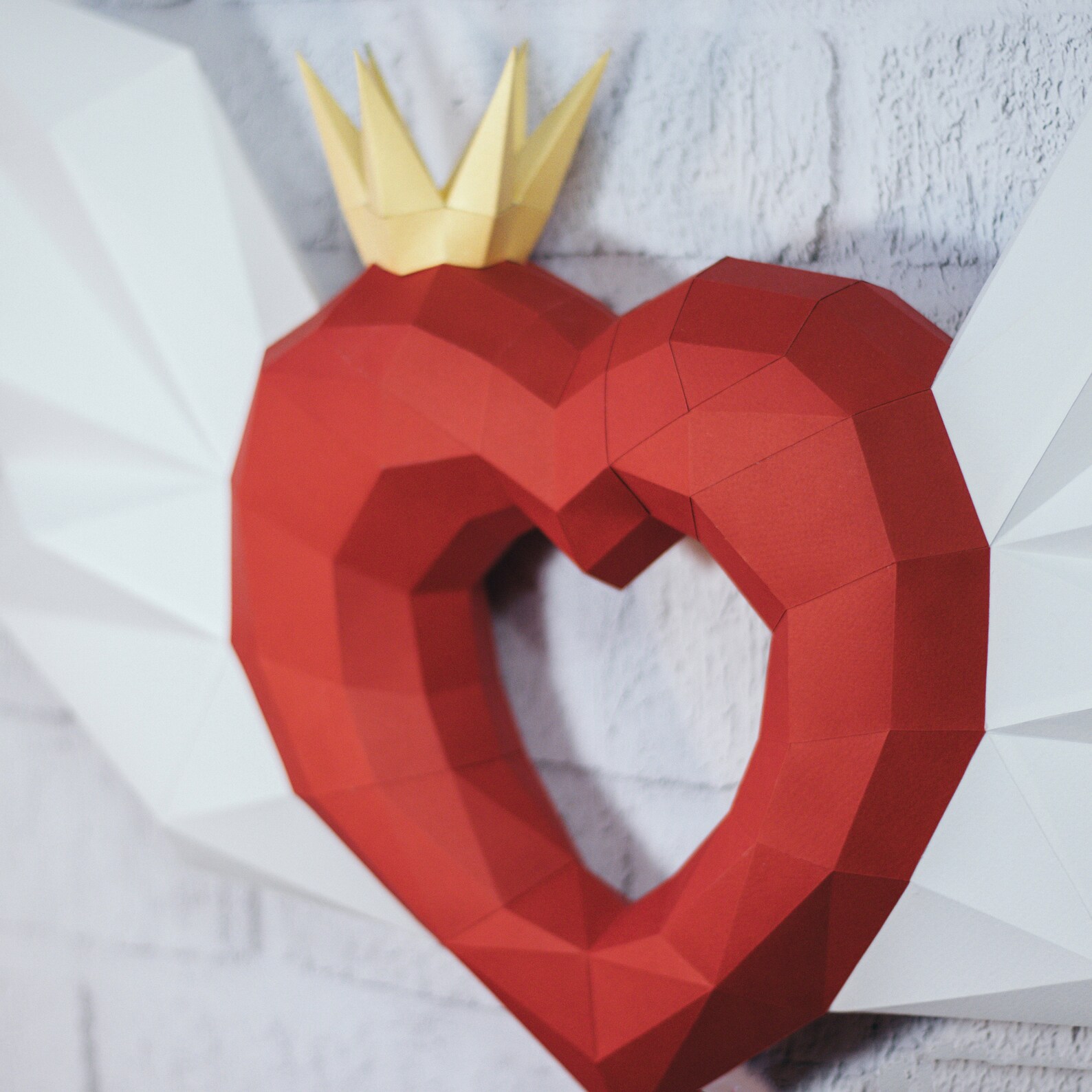 Papercraft Angel Heart With Wings Wall Decor,valentines Decorations, 3D ...