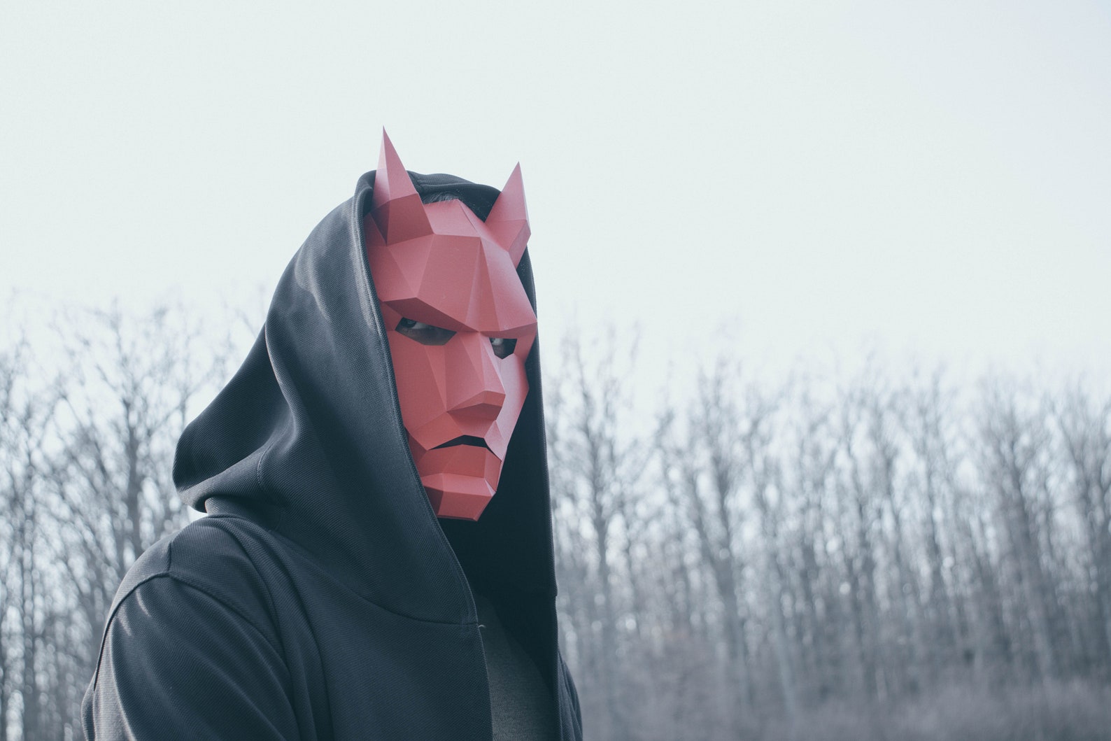 Devil Mask Make This Horned Mask for Halloween PDF - Etsy