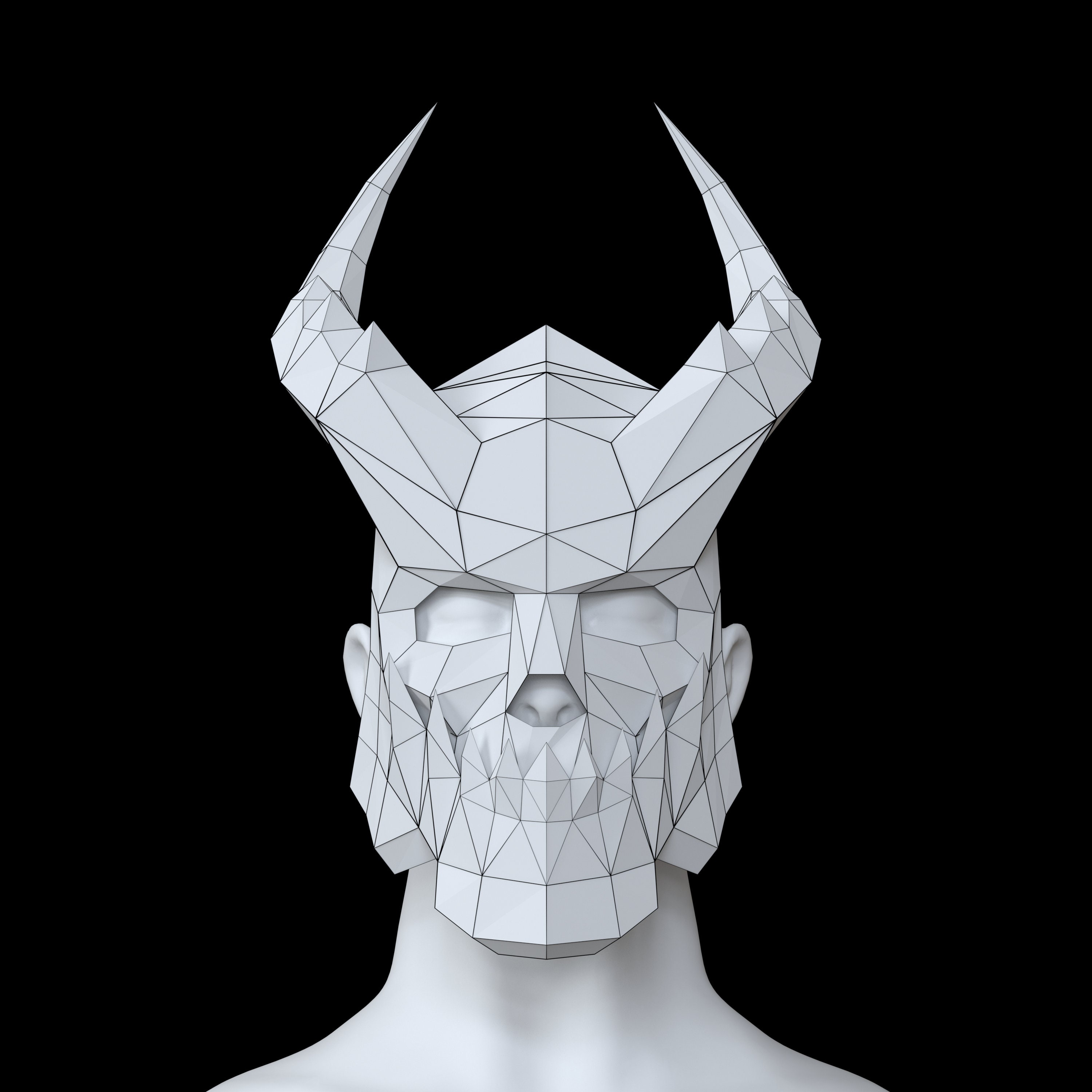 Dragon Mask, Devil Mask, Horned Mask - Make Your Own Papercraft Mask ...
