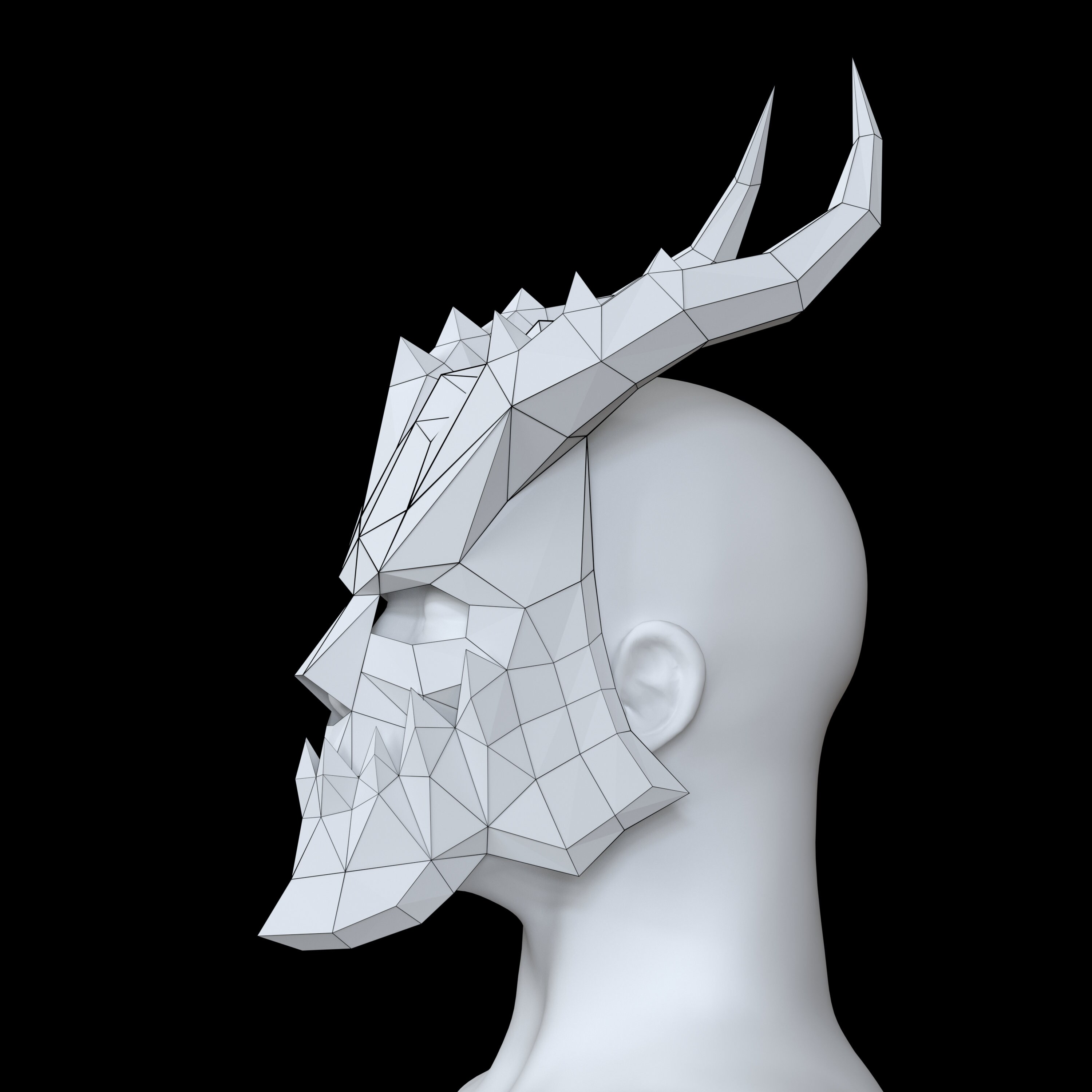 Dragon Mask, Devil Mask, Horned Mask - Make Your Own Papercraft Mask ...