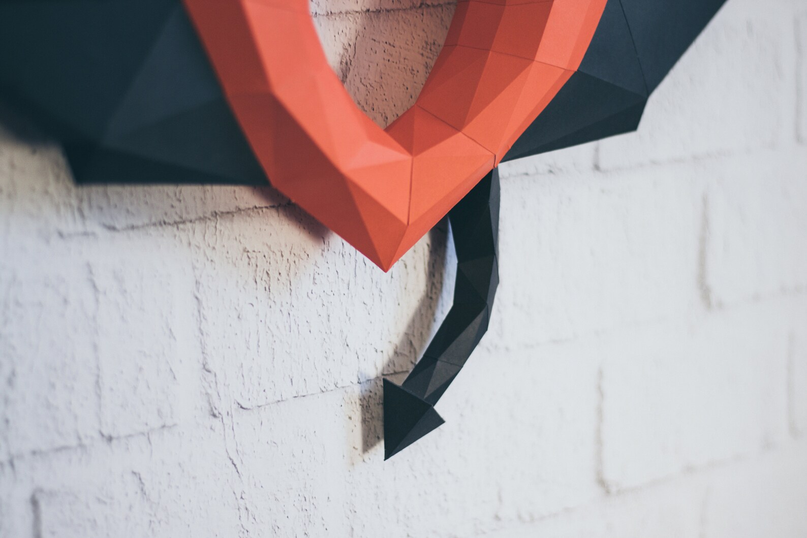 Papercraft Devil Heart With Wings. DIY Wall Mount. 3D Papercraft ...