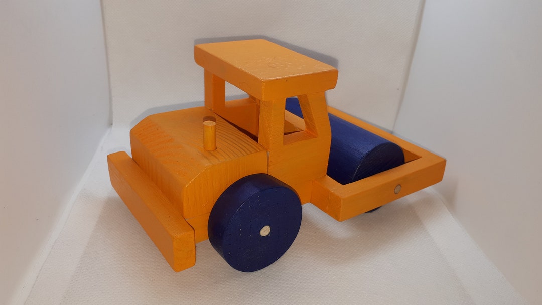 Wooden Kids Toy Steam / Asphalt Roller Handmaded and Painted - Etsy