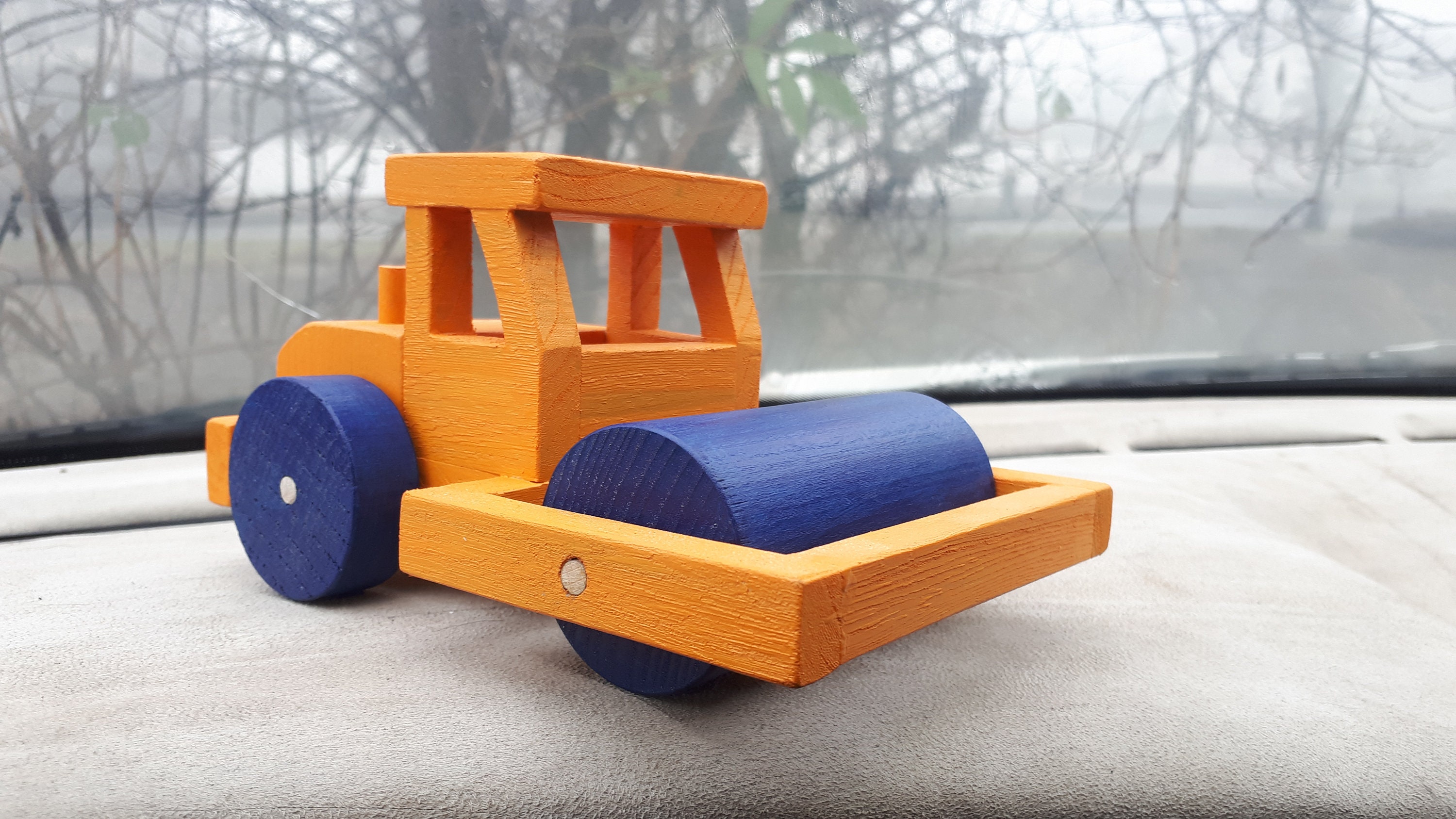 Wooden Kids Toy Steam / Asphalt Roller Handmaded and Painted - Etsy