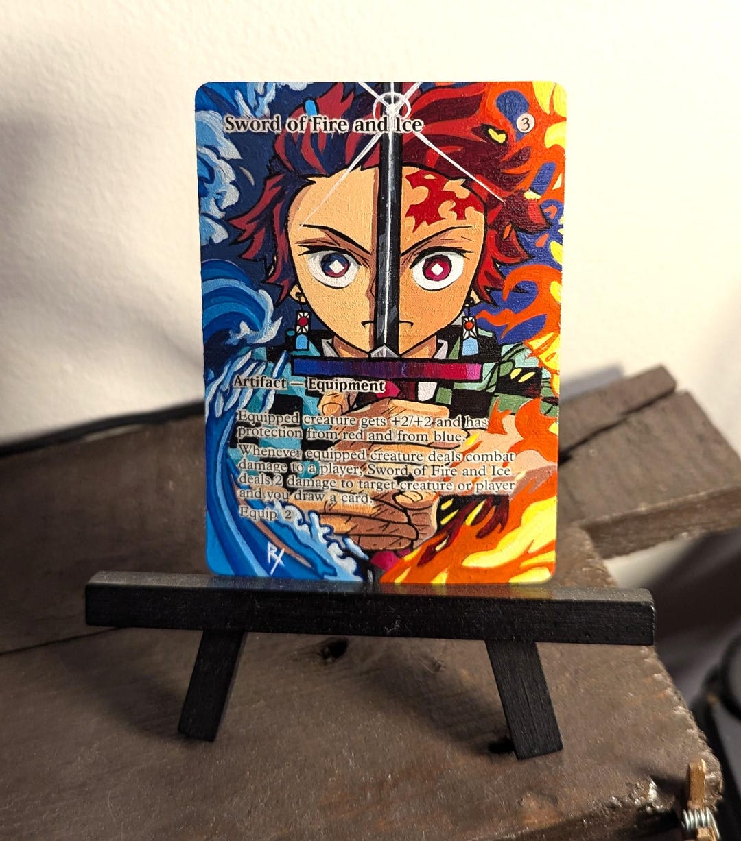 Sword of Fire and Ice Tanjiro demon Slayer Full Art / Altered. MTG - Etsy