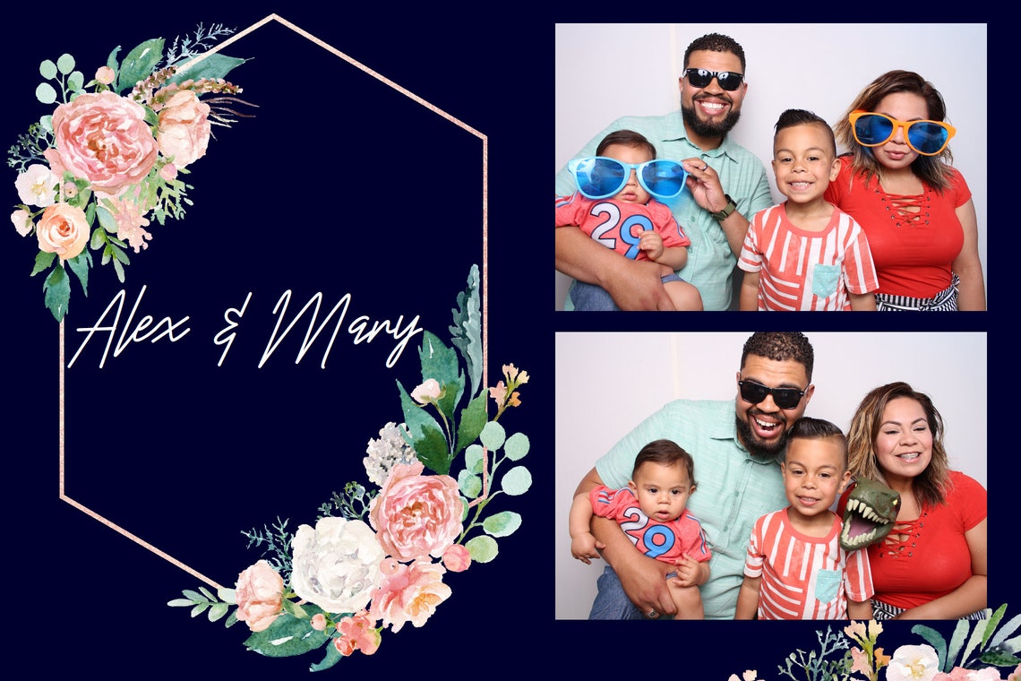 Navy Blue Photo Booth Template Bundle - Etsy