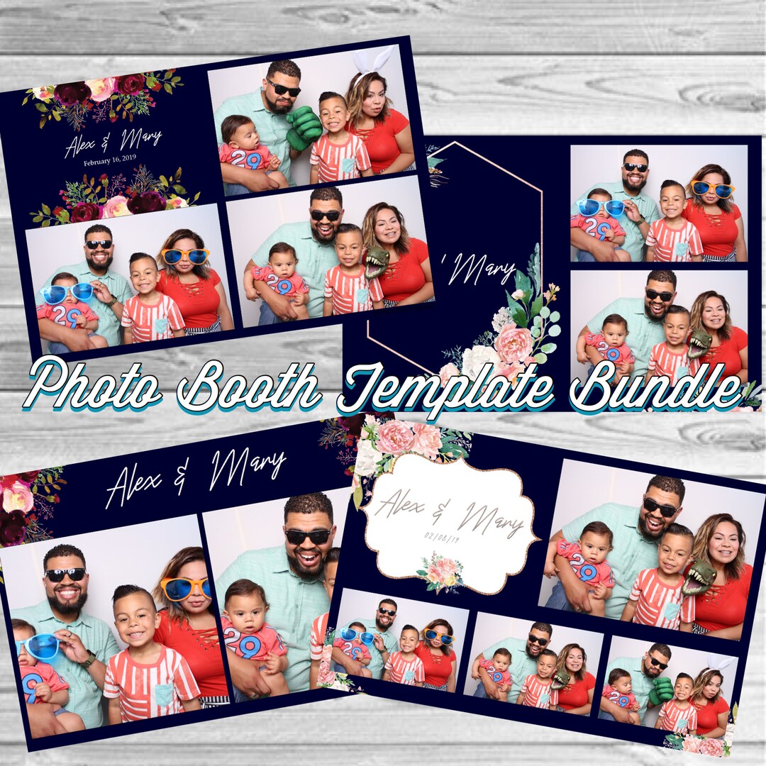 Navy Blue Photo Booth Template Bundle - Etsy