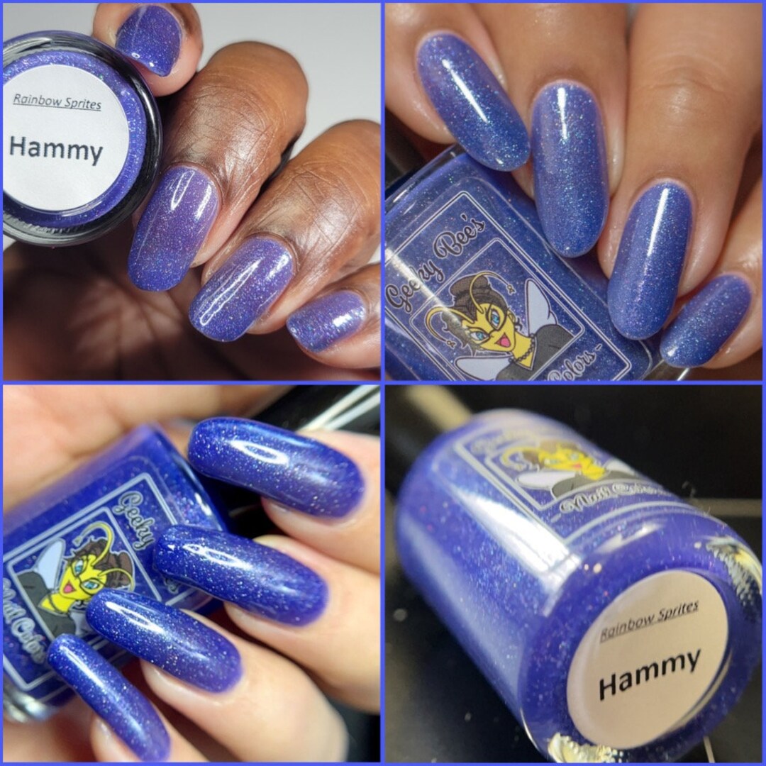Hammy Rainbow Sprites Collection Indigo Jelly Shimmer Nail Polish - Etsy