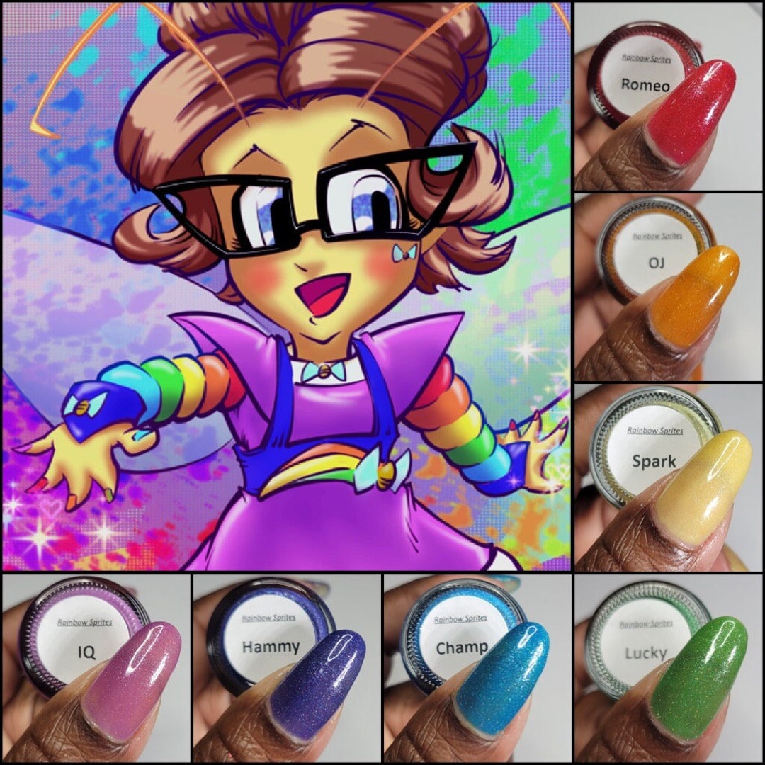 Rainbow Sprites FULL COLLECTION Rainbow Jelly Shimmer Nail Polish ...