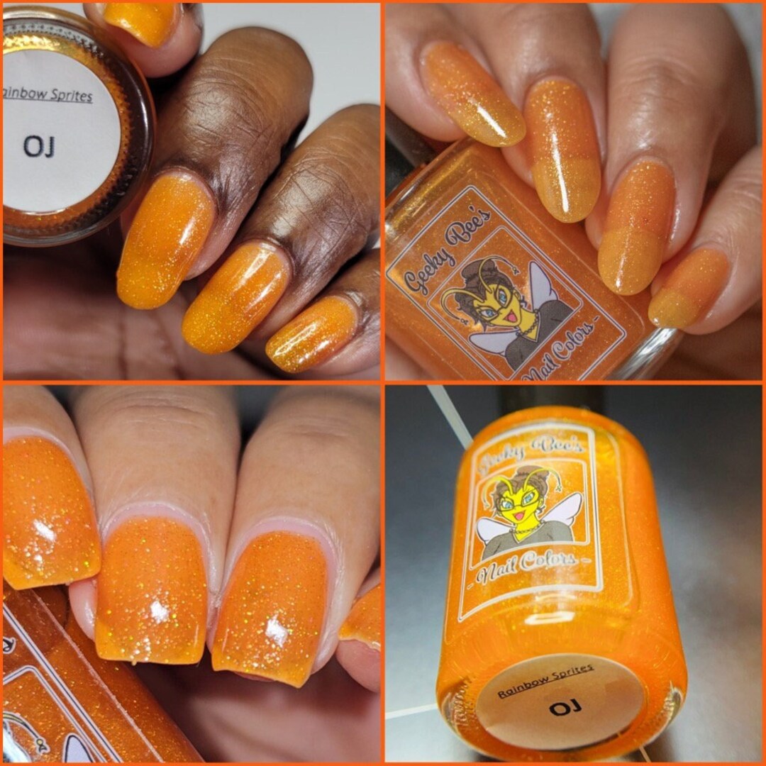 OJ Rainbow Sprites Collection Orange Jelly Shimmer Nail Polish - Etsy