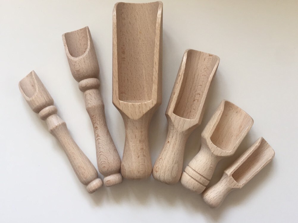 Wooden Scoops Scooping and Sorting Activity Set Scoop | Etsy