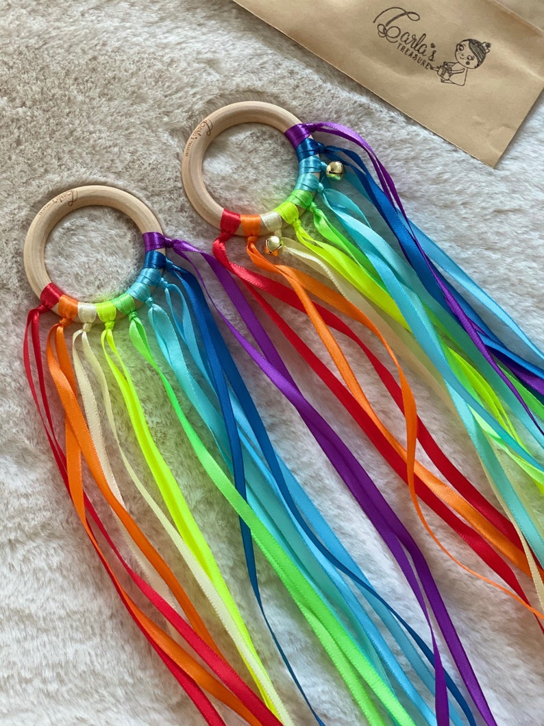 Sensory Rainbow Ribbons Rainbow Hand Kite for Children - Etsy