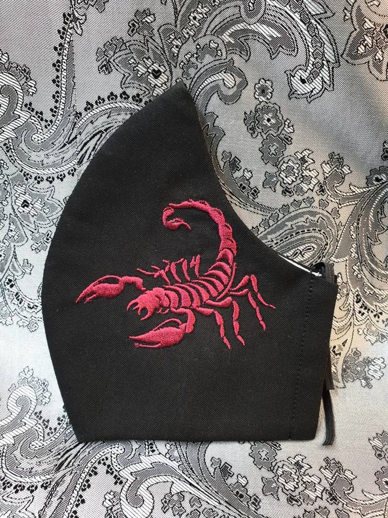 Double Layer Cotton Face Mask Scorpio Embroidered Unisex - Etsy UK