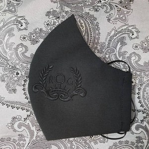 Personalize Face Mask,1.2 or 3 Initials Wreath Embroidered, Unisex ...